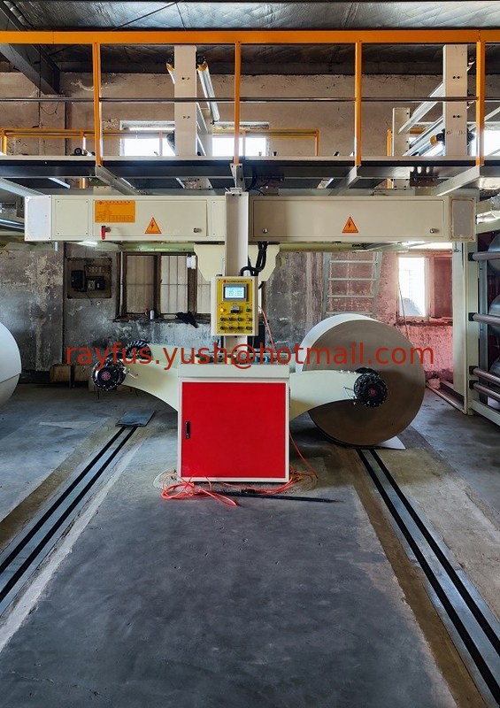 Hydraulic Shaftless Mill Roll Stand + Auto Splicer, Two Kraft Paper ...